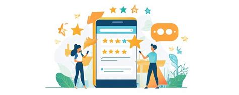 Customers Giving Five Stars Feedback Rating For Online Mobile
