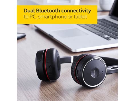 Jabra Evolve MS Wireless Headset Stereo Includes Link USB Adapter And Charging Stand