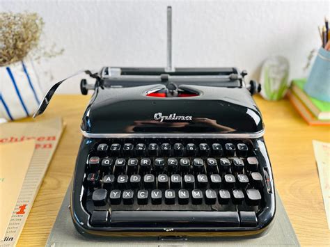 Optima Elite 3 1953 Black Vintage Typewriter Made In Germany