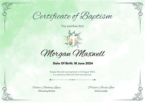 Page 2 Free Custom Printable Baptismal Certificate Templates Canva