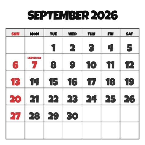 Free September 2026 Calendar Printable Free Printable Calendar 2026