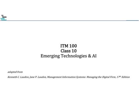 ITM100 F2022 WK10 Notes Of Hr Lecture Adapted From Kenneth C Laudon Jane P Laudon