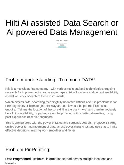 Hilti Ai Assisted Data Search Or Ai Powered Data Management Shikhar