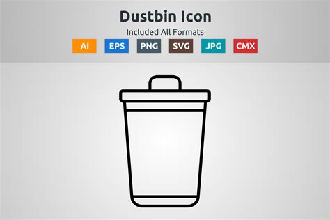 Dustbin Vector Outline Icon Graphic By Abidehtisham198 · Creative Fabrica