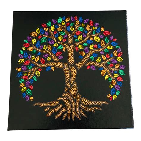 Tree Of Life Dot Art On 12×12 Canvas Artofit