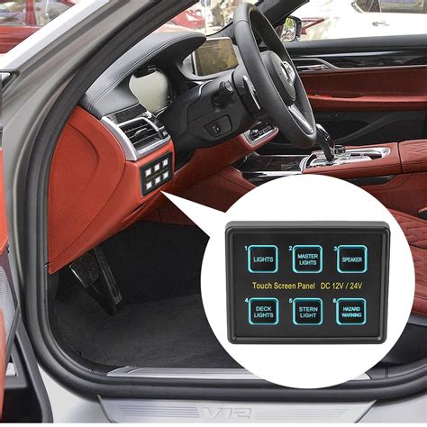 Touch Screen Switches Panel 6 Gang LED Switch Panel For Car Marine Touch Circuit Control Panel