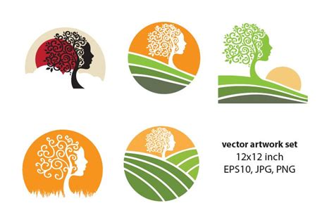 Female Tree Vector Artwork Set 924508