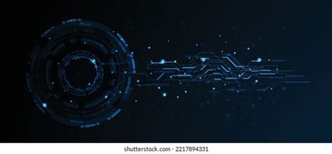 Abstract Futuristic Electronic Circuit Technology Background Stock