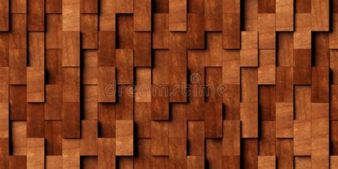 Close Up Of Randomly Shifted Offset Vertical Wooden Rectangle Blocks