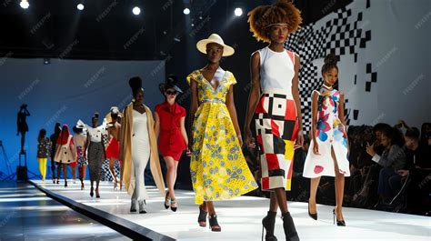 Premium Photo Diverse Group Of Models Walking The Runway At A Fashion