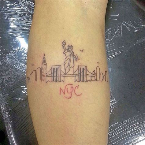 20 Magnificent Skyline Tattoos Skyline Tattoo New York Tattoo Nyc