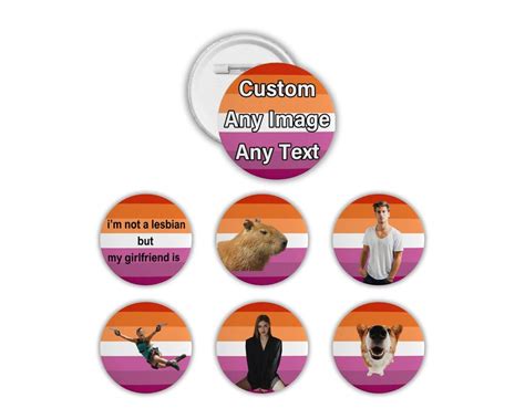 Custom Photo Lesbian Flag Pin Lesbian Flag Badges Lesbian Pin Buttons