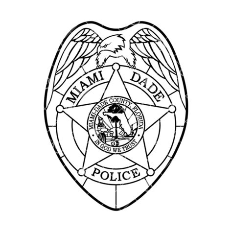 Miami Dade Florida Police Badge Svg Vector Files Vector911