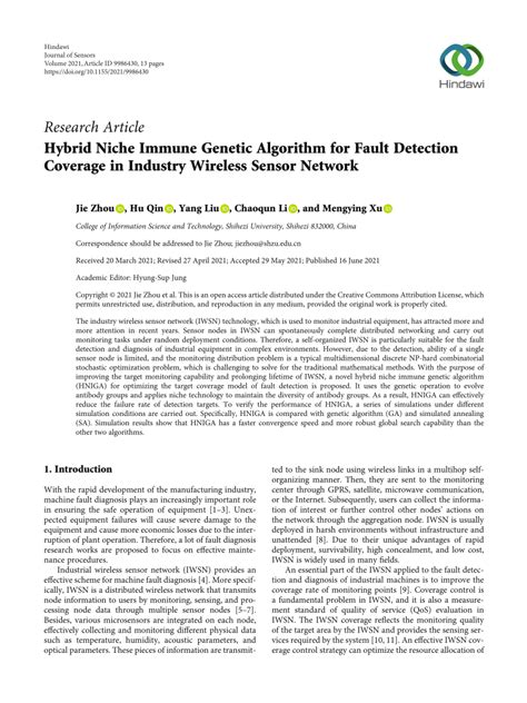 pdf hybrid niche immune genetic algorithm for fault detection