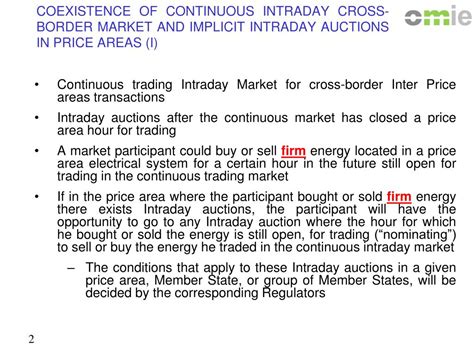 Ppt Intraday Cross Border Continuous Market And Optional Intraday