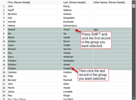how to select records