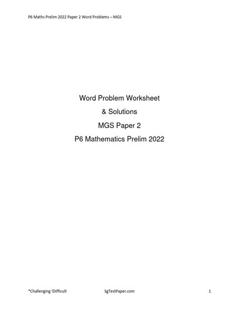 P6 Maths Sa2 2022 Worked Solutions Mgs Pdf