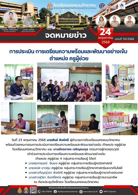 การประเมินการเตรียมความพร้อมและพัฒน โรงเรียนนครพนมวิทยาคม Facebook