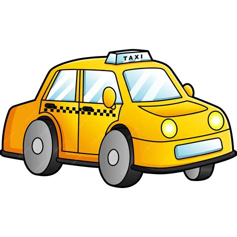 Premium Vector Taxi Cartoon Clipart Colored Illustration