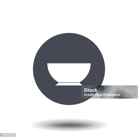 수프 접시 단색 아이콘입니다 그릇 벡터 일러스트 절연 된 웹 및 응용 프로그램에 대 한 설계 깊은 플레이트 문양 스타일 디자인