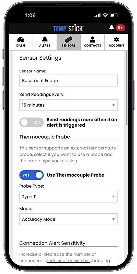 Enable Disable Probe Support Temp Stick