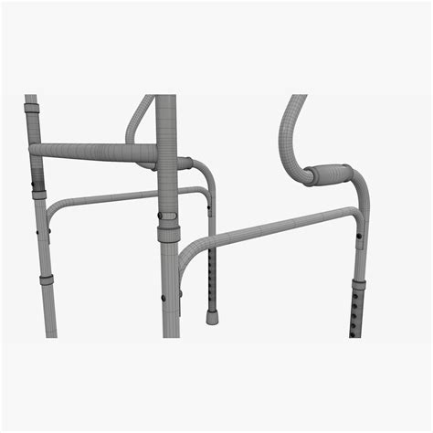 Dual Riser Folding Walking Frame 3d Model Download Medical Equipment On