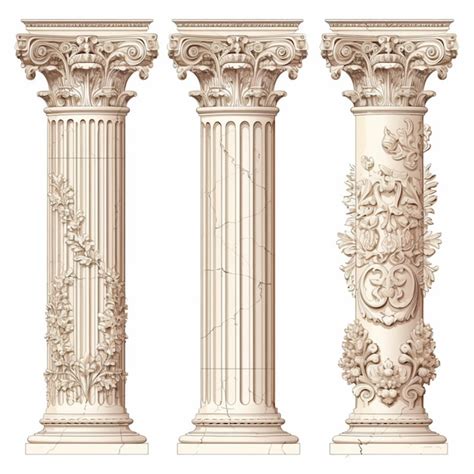 Premium Photo A Close Up Of A Set Of Four Different Types Of Columns