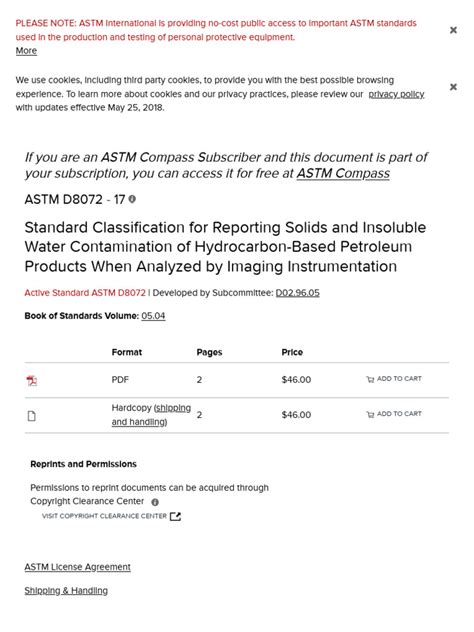 Astm D8072 17 Standard Classification For Reporting Solids And Insoluble Water Contamination