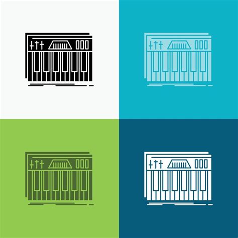 Controller Keyboard Keys Midi Sound Icon Over Various Background
