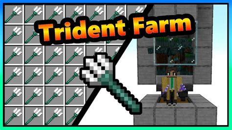 Simple Trident Farm Drowned Farm Minecraft 2612 Youtube