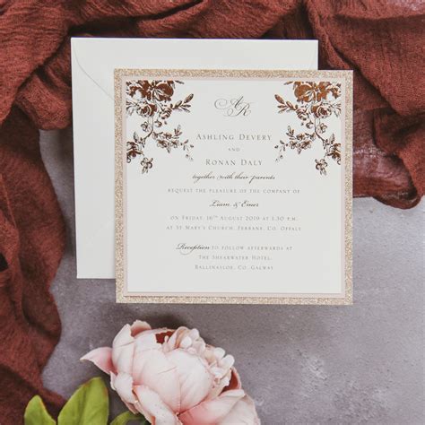 Rose Gold Foil Wedding Invitations