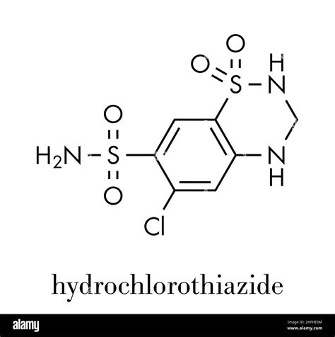 Hydrochlorothiazide Diuretic Drug Molecule Skeletal Formula Stock Vector Image And Art Alamy