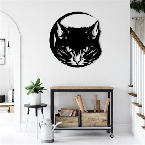 Black Cat Wall Art Decor Laser Cut Dxf Glowforge Svg Xtool Cnc Router