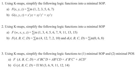 Solved Using K Maps Simplify The Following Logic Chegg