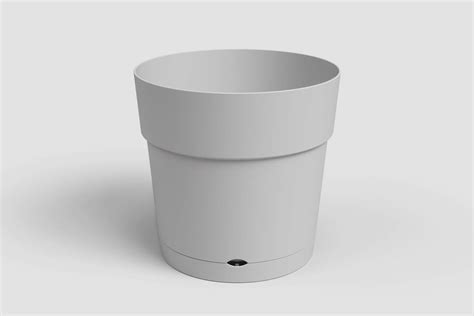 Capri Wide Light Grey Plastic Pot 50cm Water Reser Derco Horticulture