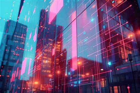 A Smart City Network Showcasing Interconnected Data Points And Digital