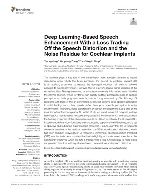Pdf Deep Learning Based Speech Enhancement With A Loss Trading Off