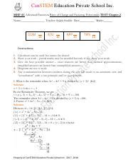MHF U Chapter Test Solution Pdf CanSTEM Education Private School Inc MHF U Advanced