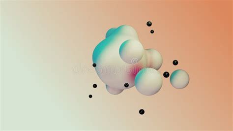 Liquid Fluid Dynamic Abstract Animated White Metaball Floating Spheres
