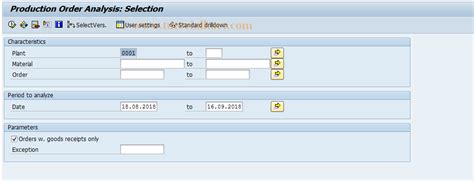 MCP SAP Tcode SFIS Material Analysis Selection