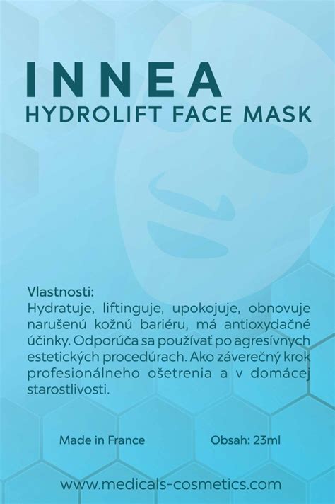 Pleťová Maska Innea Hydrolift Maskdarček Kolagénová Hydratačná A Liftingová Maska Francúzsko