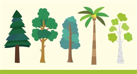Premium Vector Simple Tree Elements Flat Vector