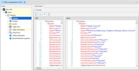Xml Comparison Tool Table
