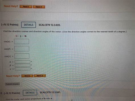 Solved Scalcet9 12 3 035 Find The Direction Cosines And