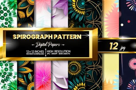 Spirograph Pattern Digital Papers 4235122