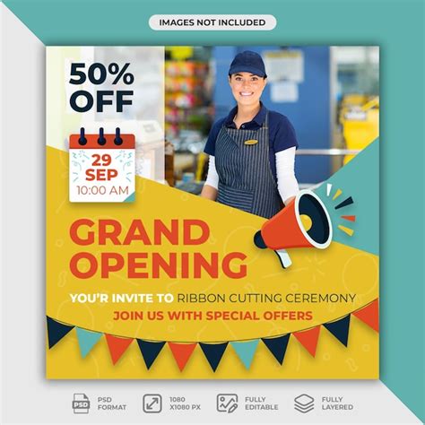 Premium Psd Grand Opening Post Template For Social Media