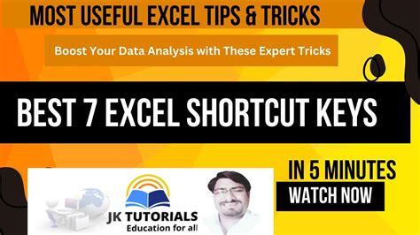 best 7 excel shortcut key excel tips and trick jk tutorials youtube
