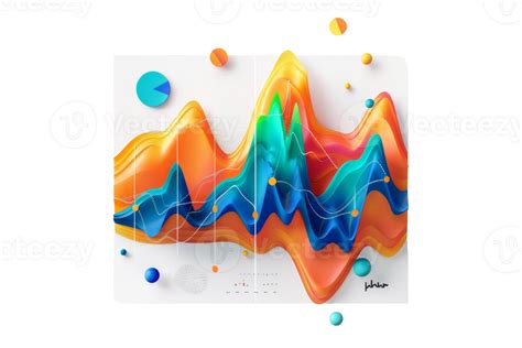Abstract Colorful Data Visualization With Wave Patterns Graphs And Charts Ideal For Business