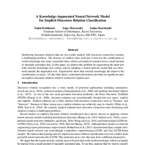 A Knowledge Augmented Neural Network Model For Implicit Discourse