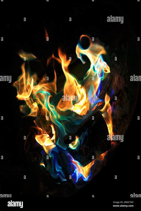 Fire And Flames Raging Heat With Vivid Rainbow Colors From Fun Color